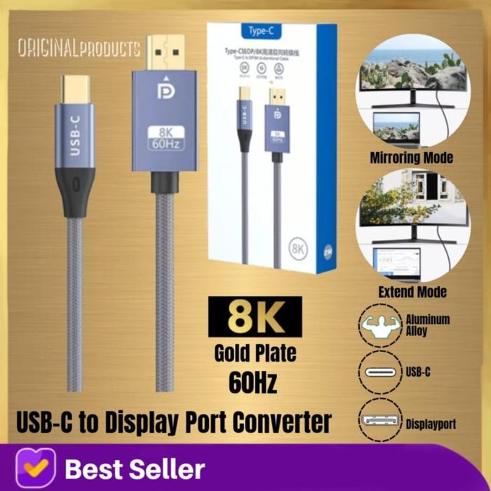 Jual UGREEN kabel converter usb type c 3.1 to display port male 4K DP cowok ke monitor tv lcd 2m ...