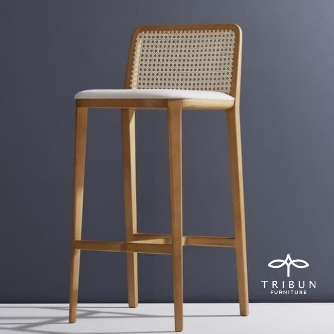 Jual Kursi Bar Stool Tinggi Kayu Jati Mix Rotan - Bar Slim - Kab ...