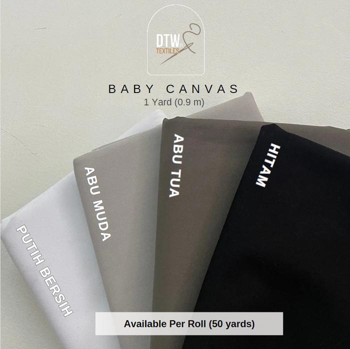 Jual Kain Baby Canvas TR Potongan @90x150 Per Warna 1 yard Kain Kanvas ...