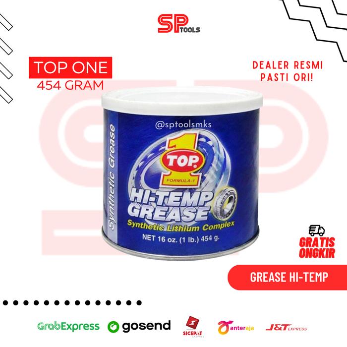 Jual GEMOK GEMUK GOMMO GREASE HI TEMPERATURE BIRU TOP 1 ONE 454GRAM ...