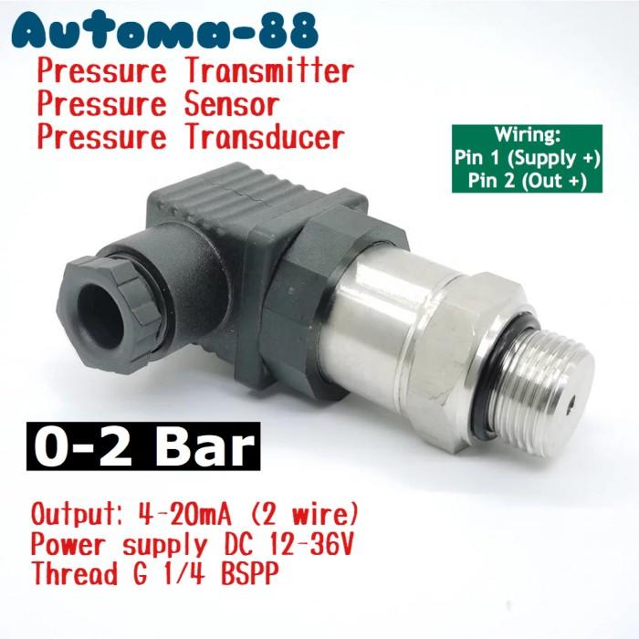 Jual Pressure Transmitter 0-2Bar 2 Bar 0.2MPa 0.2 MPa 4-20mA DC 24V 2 ...