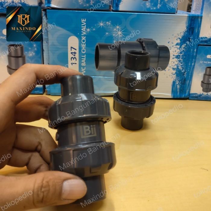 Jual Ball Check Valve 1" Inch PVC / Double True Union Ball Check ...