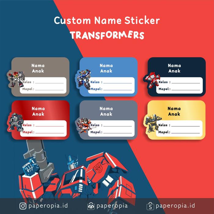 Jual Stiker mata pelajaran, sticker nama buku sekolah, custom nama isi ...
