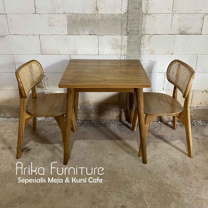 Jual Paket Furniture Kursi Cafe Kayu Rotan - Set Meja Cafe Kayu Jati ...