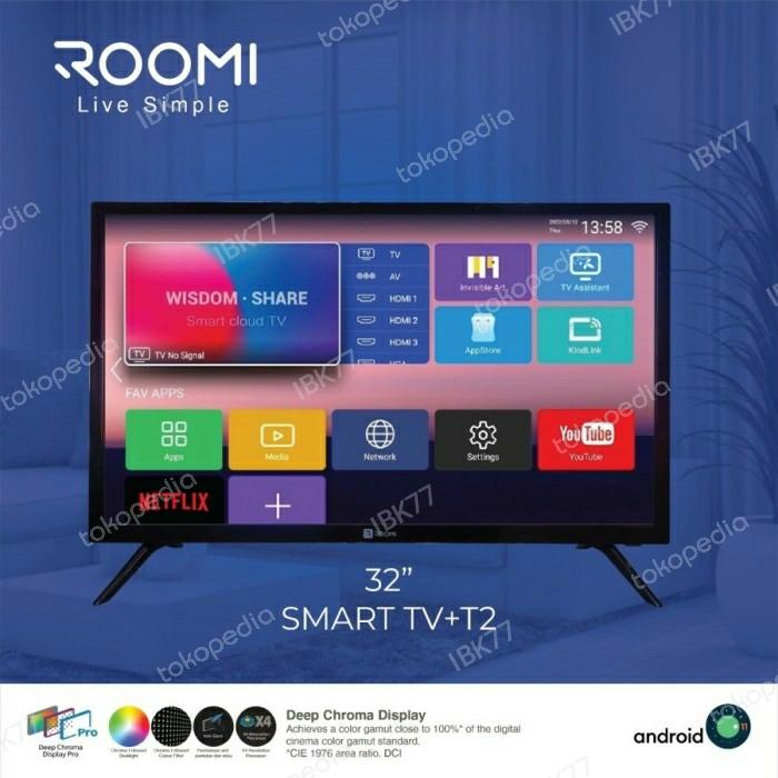 Jual ROOMI 32 inch Smart LED TV FULL HD DVBT2 - Android 11.0 - Jakarta ...