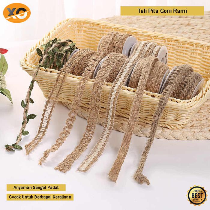 Jual Pita Tali Goni Serat Alami Tali Rami Anyaman Padat Kerajinan ...