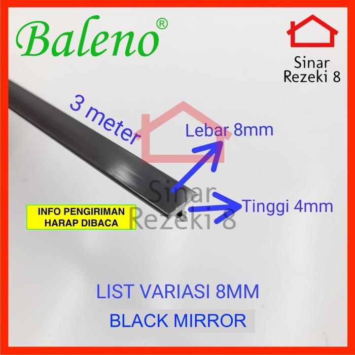 Jual List Variasi 8 mm HITAM Aluminium Lis T Edging Penutup Celah Strip ...