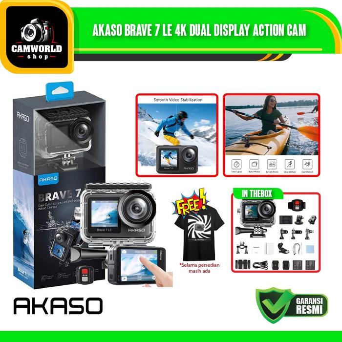 Promo Akaso Brave 7 LE 4K Dual Display Action Cam Camera Brave7 LE ...