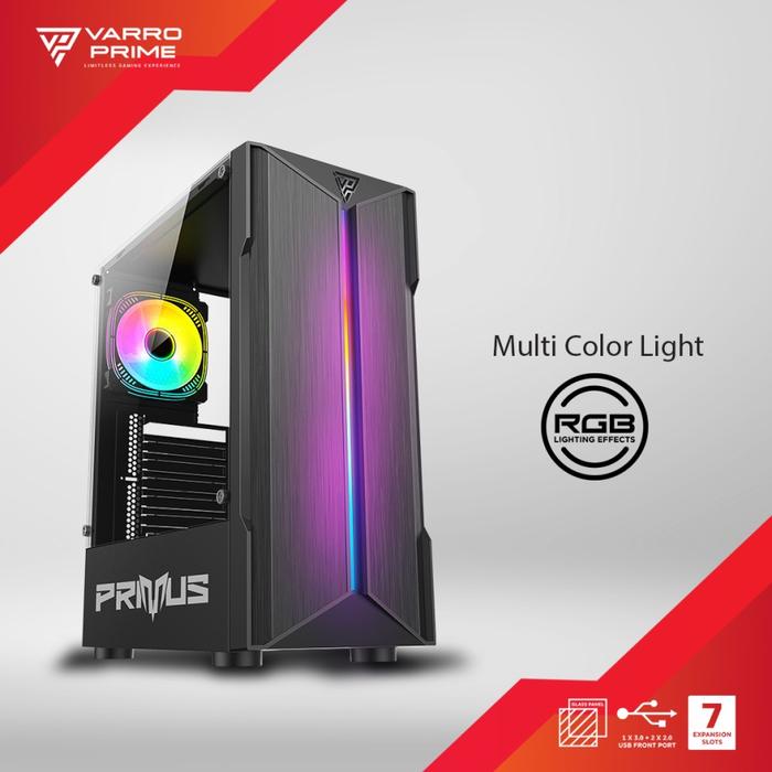 Jual Casing komputer Varro Prime micro atx glass led rgb primus - Pc ...