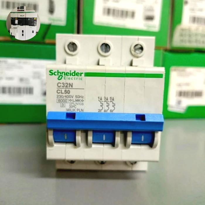 Jual Mcb schnedier PLN C32N CL50 3Phase 50amper Original Standar PLN ...