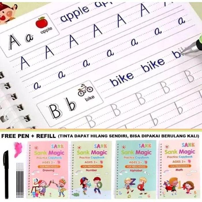 Jual Sank Magic Book / 4 In 1 Set Buku Belajar Anak Paud / Magic Books ...