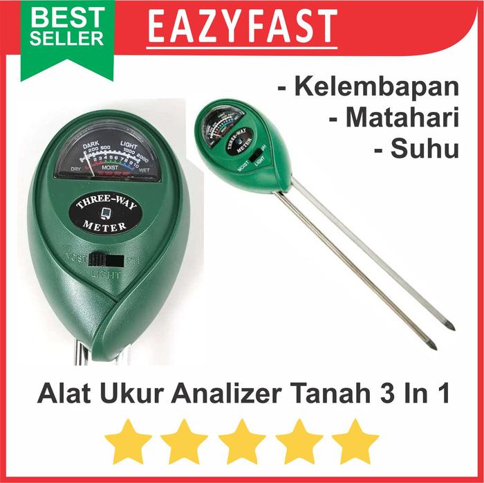 Jual Soil Meter 3 in 1 Analyzer Alat Ukur Tanah PH Moisture Kelembaban - Kab. Bandung - Eazyfast ...