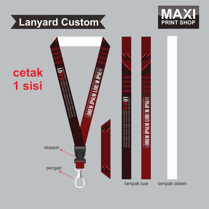 Jual Cetak Lanyard ID Card Custom 1 sisi lebar 2 cm - Kota Tangerang ...