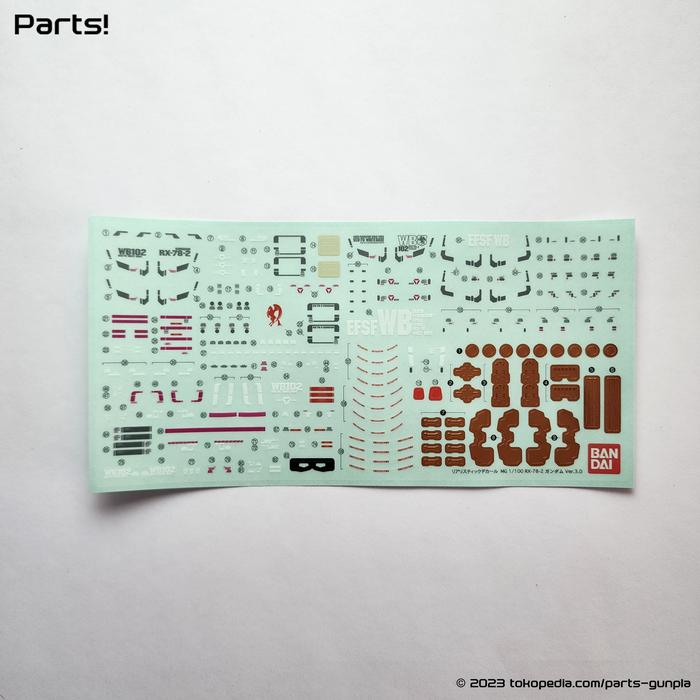 Jual MG 1/100 RX-78-2 Gundam Ver. 3.0 - Realistic Decals Stickers - Kab ...