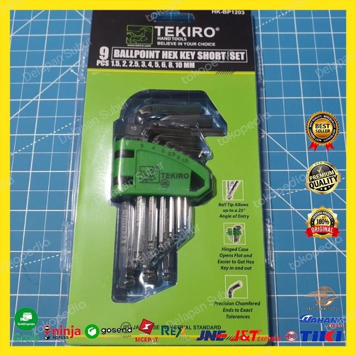 Jual KUNCI L TEKIRO SQUARE BOLD BALLPOINT PENDEK / HEX KEY SET TEKIRO ...