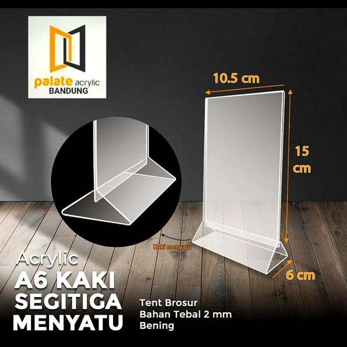Jual AKRILIK TENT CARD A6 kaki segitiga menyatu/ ACRYLIC TENT HOLDER A6 ...