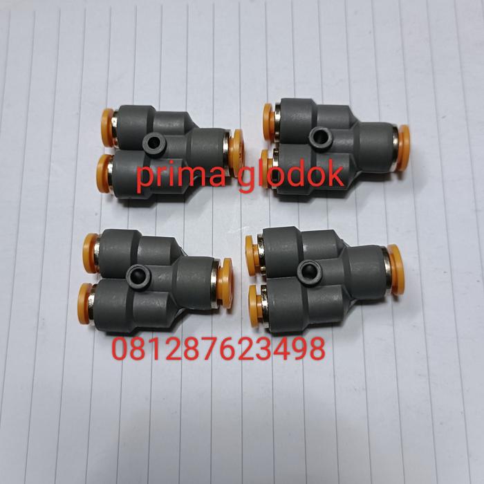 Jual Y selang PU 6 x 4/fitting PU 6 x 4/fitting push in 6 x 4 y push in ...
