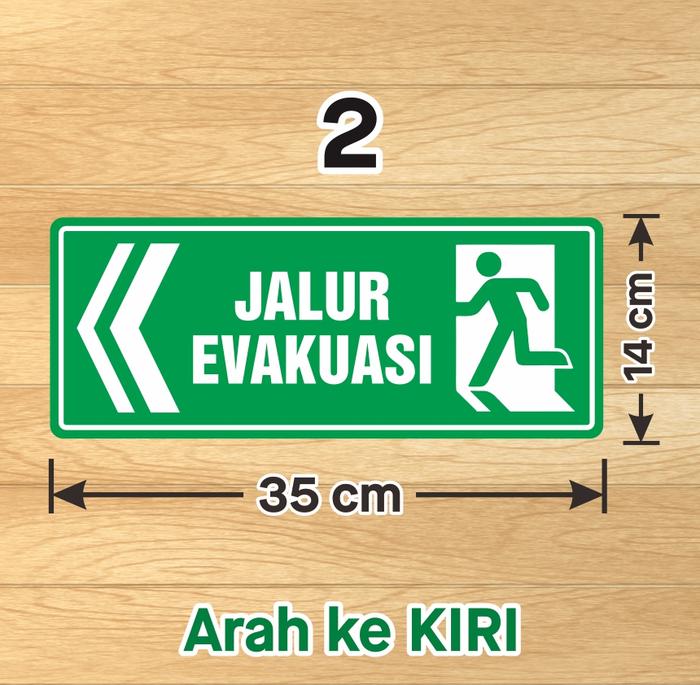 Jual Label Sticker Vinyl Sign Jalur Evakuasi Stiker Rambu - 35x14 cm ...