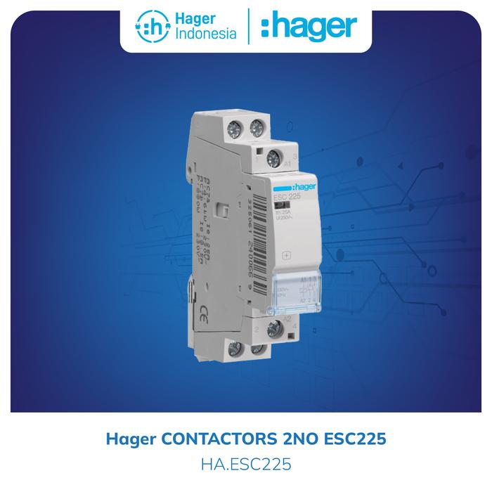 Promo Hager Contactor ESC225 25a 25 ampere 2NO AC1 230VAC 50HZ ...