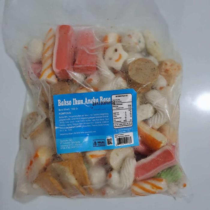 Jual Promo Frozen Food Bakso Mix seafood Indomina Jumbo Kemasan 1KG ...