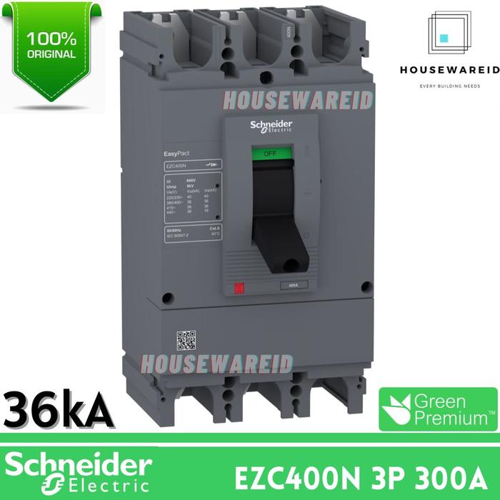 Promo MCCB Schneider 3p 300a EZC400N 3 Phase 300 Ampere EZC400N3300 ...