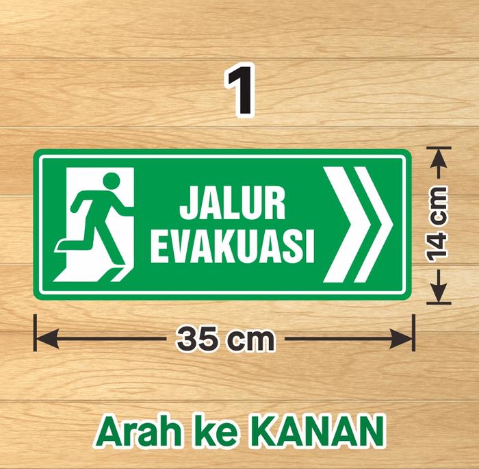 Jual Label Sticker Vinyl Sign Jalur Evakuasi Stiker Rambu - 35x14 cm Kanan - Jakarta Pusat ...