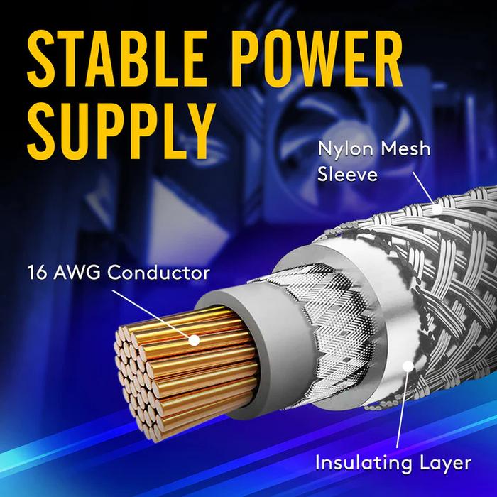 Jual Ezdiy-fab 16 Awg Nylon Psu Extension Cable - Black Di Seller ...