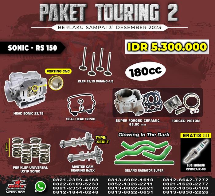 Promo PAKET TOURING 2 BRT SONIC / RS 15 Cicil 0% 3x - Kab. Bogor - BRT FACTORY ONLINE STORE ...