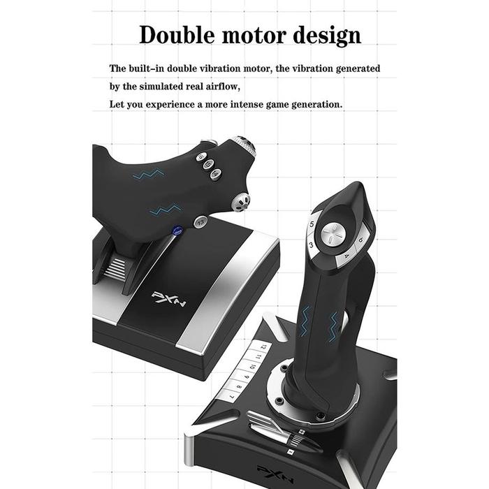 Jual Pxn 2119 Pro Joystick Throttle Flight Simulator Stick Gamepad Yoke ...