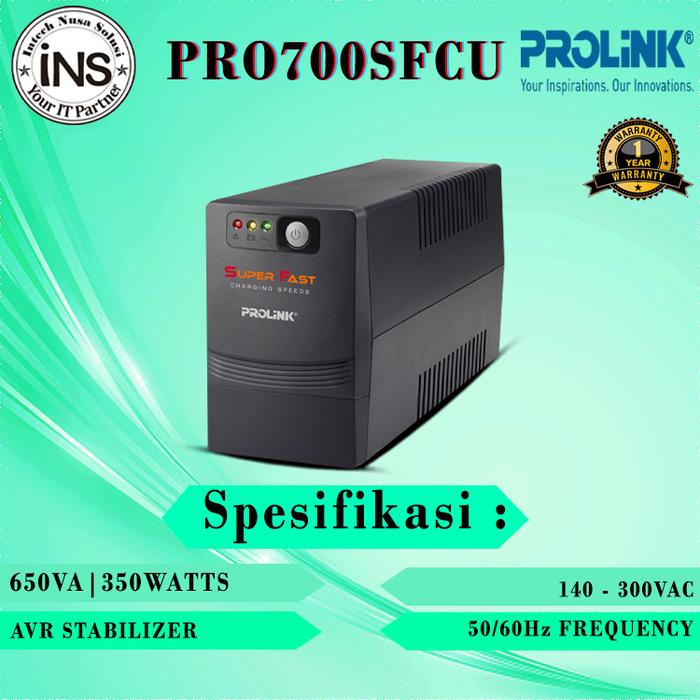Jual UPS PROLINK PRO700SFCU PRO700 650VA 350WATTS GARANSI 1 TAHUN - Jakarta Pusat - Intech Nusa ...