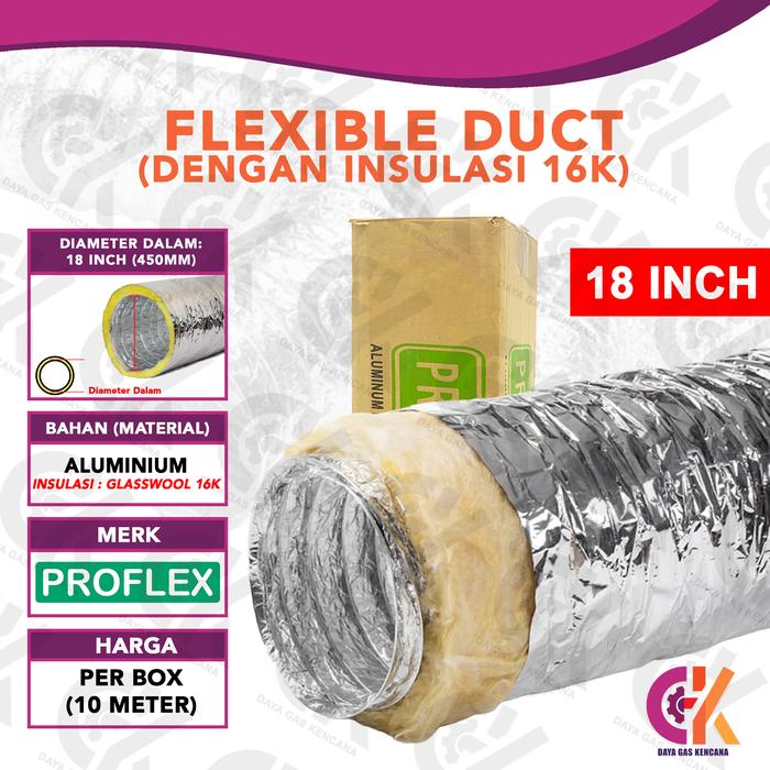 Jual Flexible Duct 18 Inch // Proflex Insulasi Ducting Round 18" inci 450mm - Jakarta Barat ...