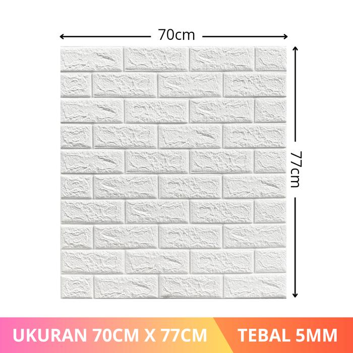 Jual Wallpaper Dinding 3D Foam Wall Panel Bata 70cm x 77cm Tebal 5mm - Bata Putih 5mm - Jakarta ...