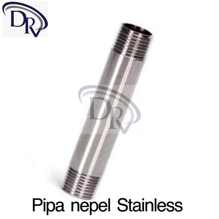 Jual Pipa nepel stainless steel 1 1/2" inch (10cm)/Pipe niple stainless ...