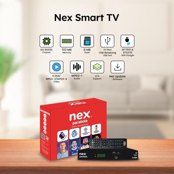 Jual Receiver Nex Parabola Merah Kuband & Cband (hybrind) Di Seller ...
