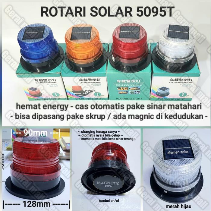 Jual Lampu LED rotary solar mini rotari tenaga surya warning light A ...