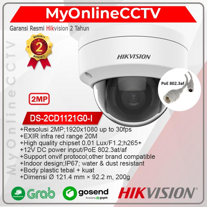 Promo DS-2CD1121-I Hikvision 2CD1123G2 CCTV IP Camera 2MP DOME Indoor POE kamera - 2CD1121G0-i ...