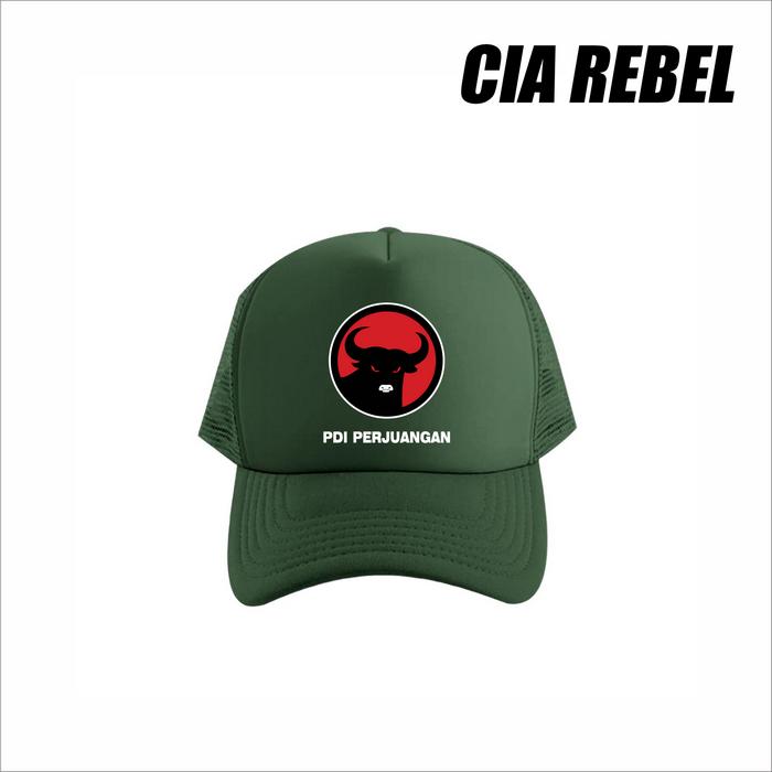 Jual Topi Jaring Trucker PDI Perjuangan - Hijau Army, Ukuran Dewasa ...