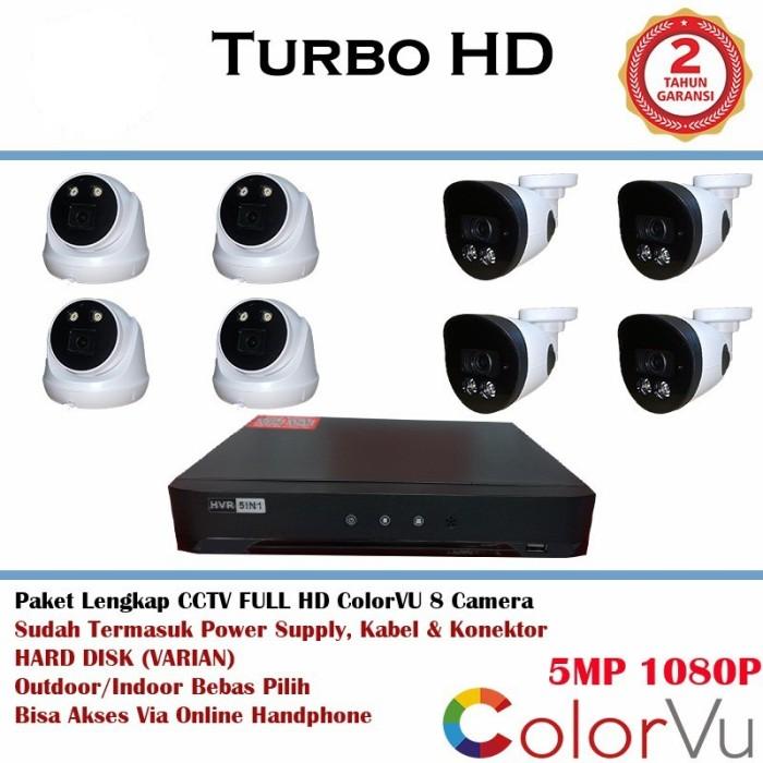 Jual Paket Cctv 8Chanel/8Kamera Colorvu/Full Color Lens 5MP 1080P ...