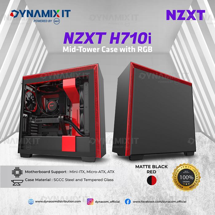 Jual NZXT H710i RGB Tempered Glass Tower PC Case - Matte Black Red ...