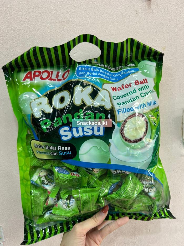Jual APOLLO ROKA TWINS / ROKA KOKO / ROKA PANDAN SUSU WAFER BALL MILK ...