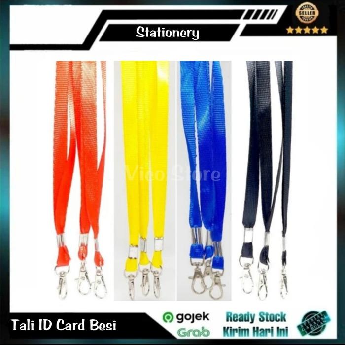 Jual Tali ID Card Name Tag Keplek Lanyard Nylon Hook Pengait Kait Besi ...
