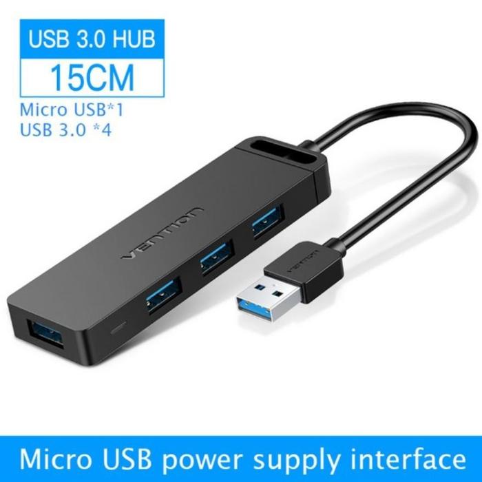 Jual USB HUB Vention 4 Port USB 3.0 High Speed Power Adapter OTG - CHL - Kota Denpasar ...
