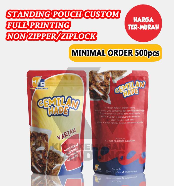 Jual CETAK KEMASAN STANDING POUCH CUSTOM NON ZIPPER/ZIPLOCK FULL ...
