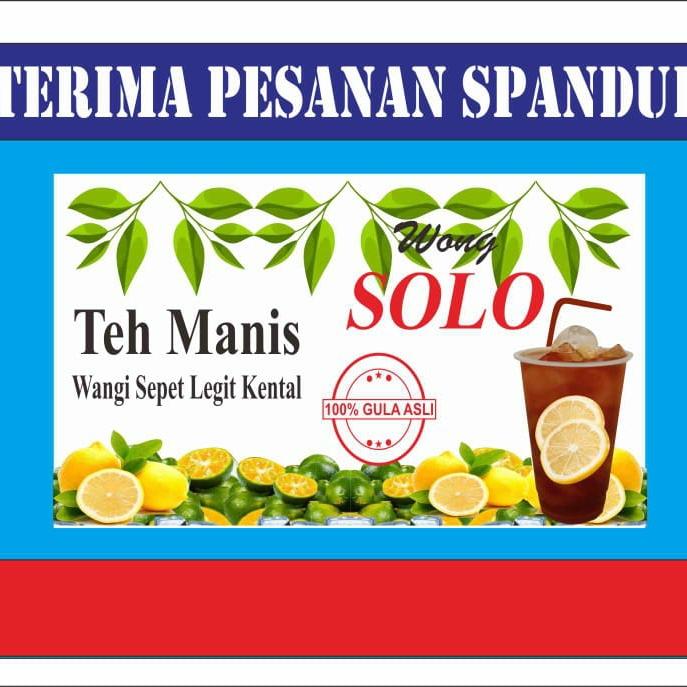 Jual cetak banner spanduk est teh solo ukuran 100 x 50 cm - Kab ...