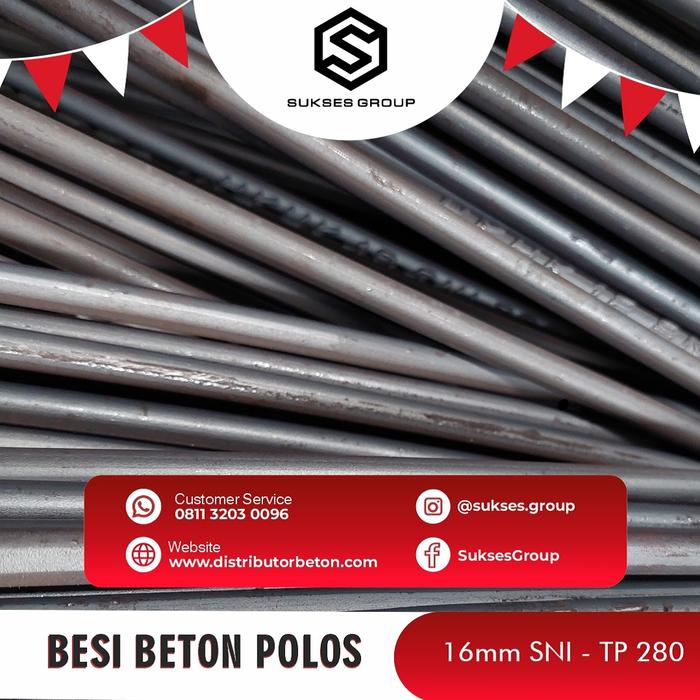 Jual Besi Beton Polos 16mm Sertifikat SNI - TP 280 - Kota Surabaya - SUKSES MEKAR ABADI | Tokopedia