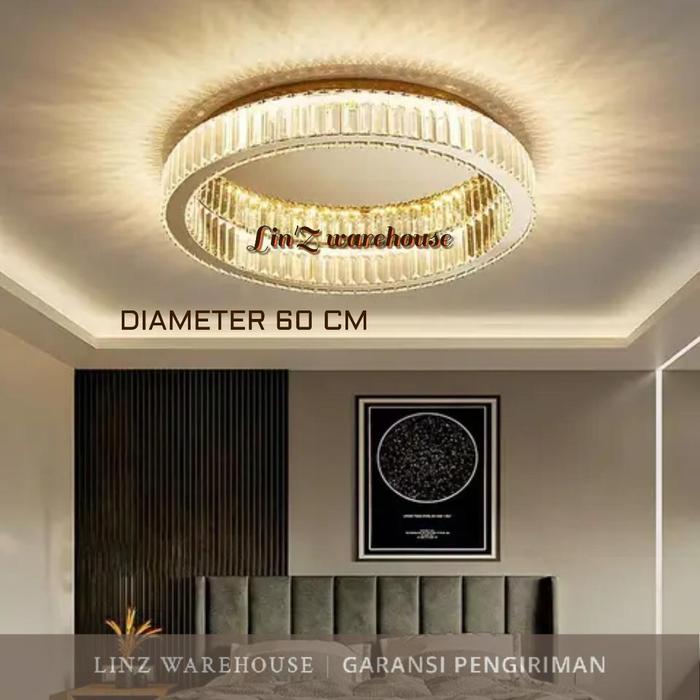 Jual Lampu Plafon kristal MODERN MINIMALIS GOLD 3 color LED ceiling ...
