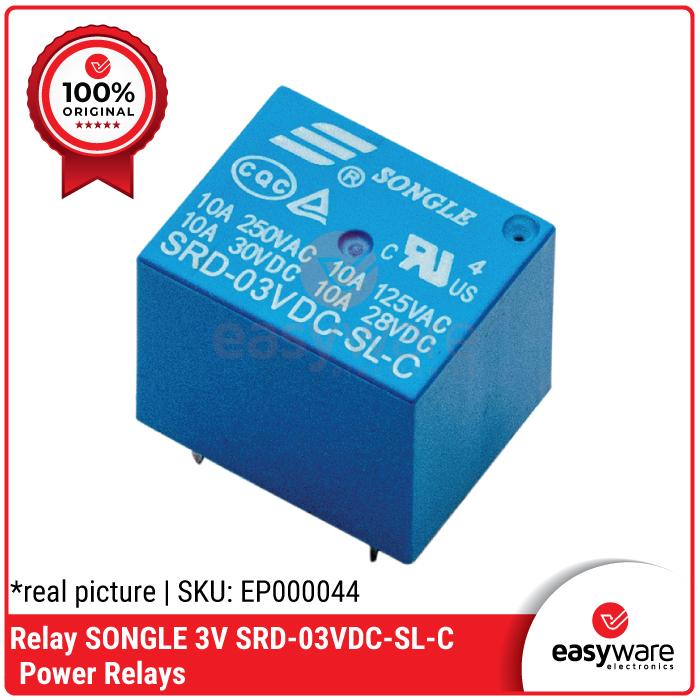 Jual Relay 3V 5 Pin Songle SRD-03VDC-SL-C 3V DC 10A Relay Songle ...