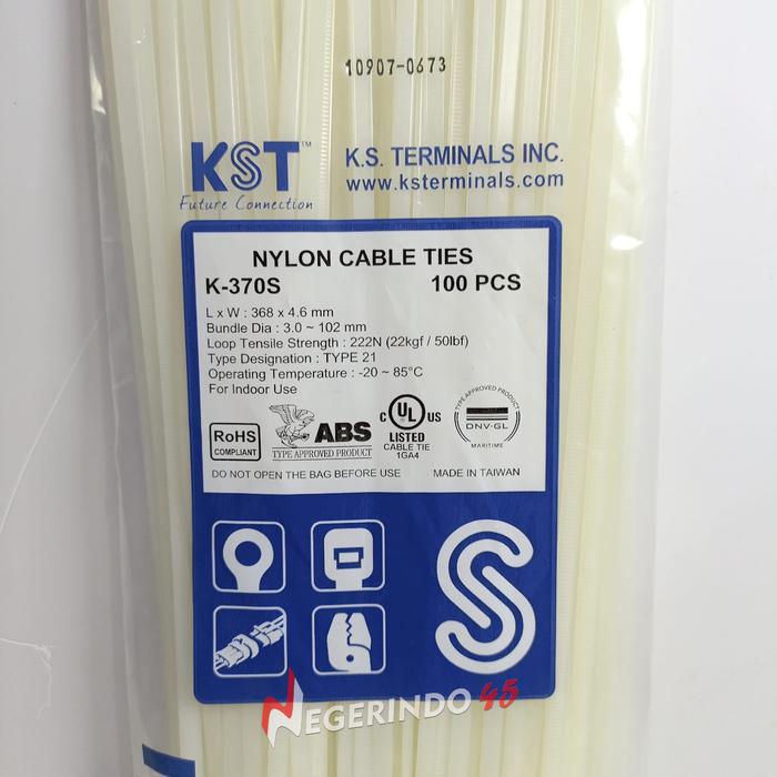 Jual Kst Kabel Tis 300 370 X 4.6 7.6 Cable Tie Ties / Pengikat Kabel Di ...