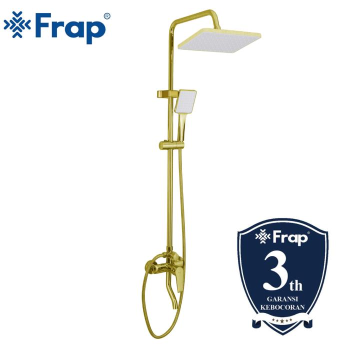 Promo FRAP IF2409-3 Rain Shower Set Mandi Emas Persegi Air Panas Dingin Cicil 0% 3x - Kota ...