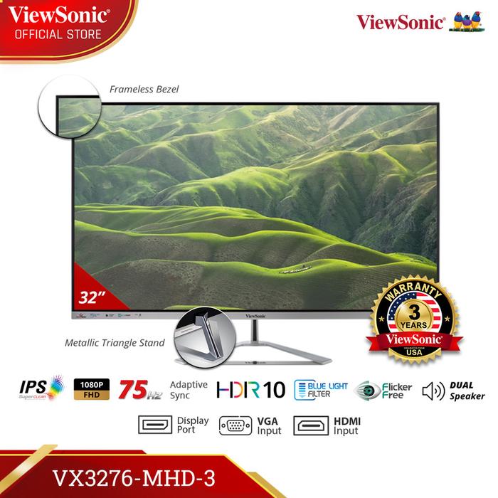 Jual ViewSonic VX3276-MHD-3 32"Inch IPS LED Monitor FHD 1080p 75hz ...